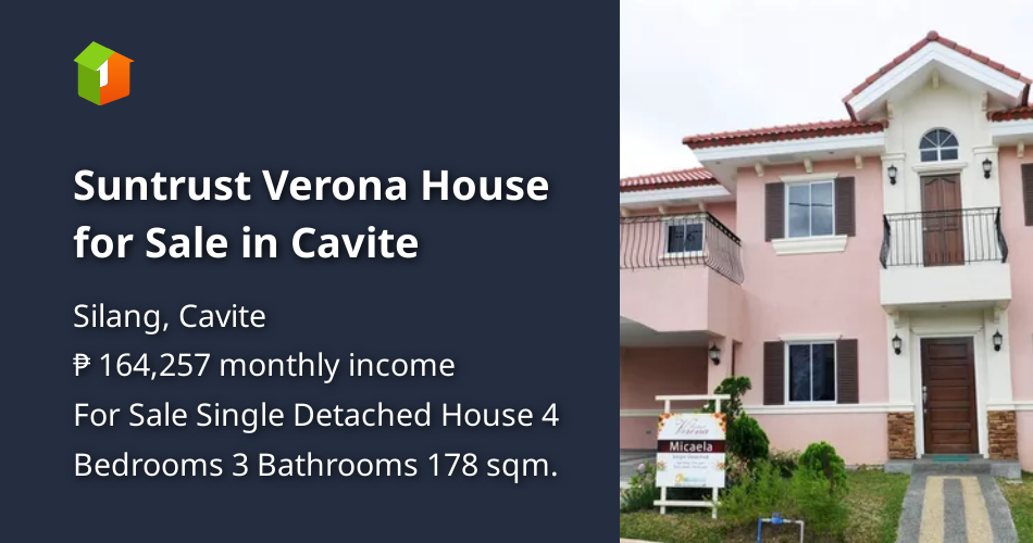 Suntrust Verona House for Sale in Cavite [Houses and Lots 🏘️] (March ...
