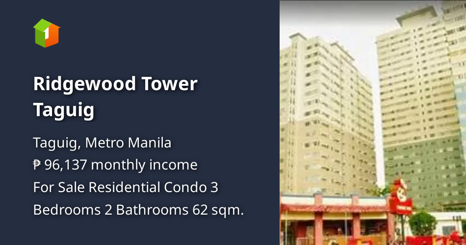 Ridgewood Tower Taguig [Condos 🏙️] (December 2023) in Taguig, Metro Manila for sale
