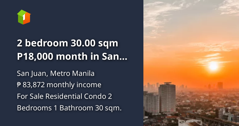 2 bedroom 30.00 sqm P18,000 month in San Juan near LRT 2 Gilmore ...