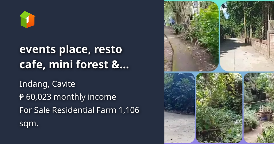 Events place, resto cafe, mini forest & retirement haven [Lots 🚜 ...