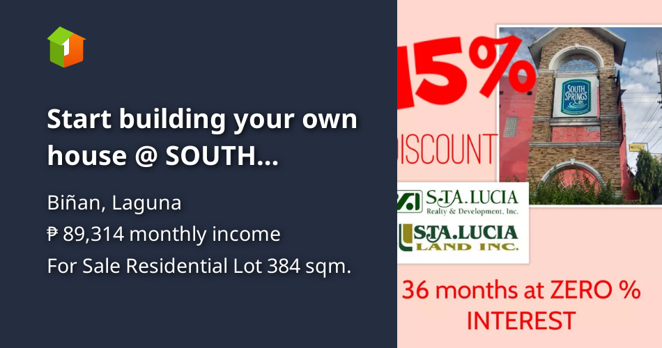 Start building your own house @ SOUTH SPRINGS Biñan [Lots 🚜] (December ...