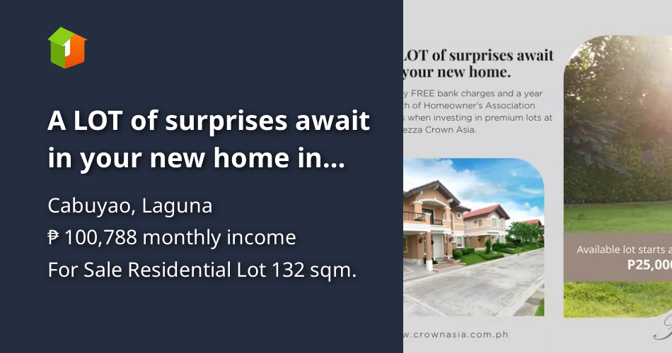 A LOT of surprises await in your new home in Fortezza of Crown Asia ...