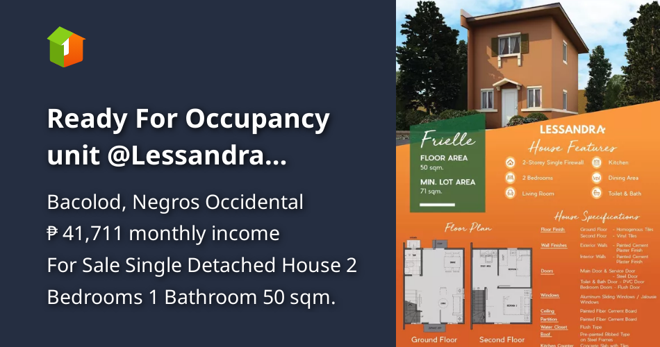 Ready For Occupancy unit @Lessandra Bacolod for 20000 Reservation ...