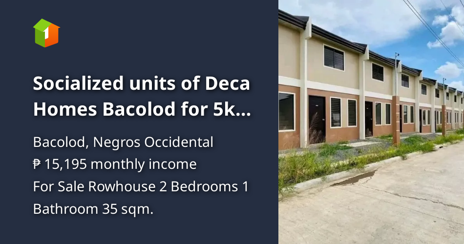 Socialized units of Deca Homes Bacolod for 5k Reservation Fee [Houses ...
