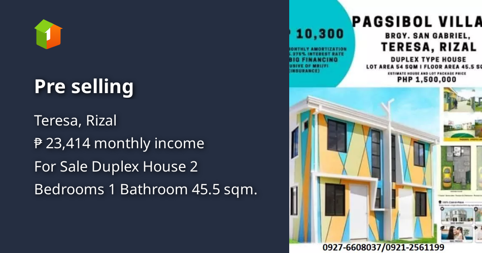 Pre selling [Houses and Lots 🏘️] (April 2023) in Teresa, Rizal for sale