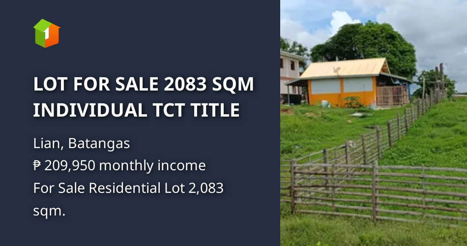 LOT FOR SALE 2083 SQM INDIVIDUAL TCT TITLE [Lots 🚜] (September 2024) in ...