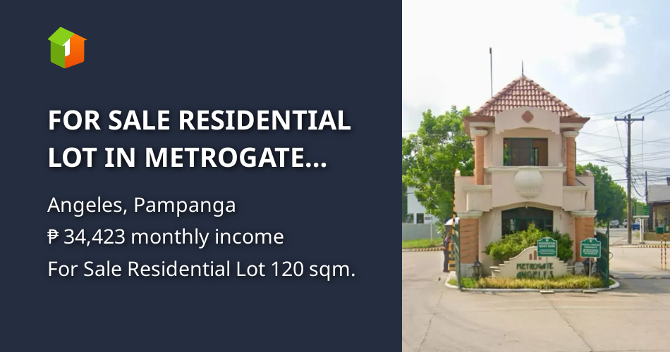 FOR SALE RESIDENTIAL LOT IN METROGATE ANGELES CITY PAMPANGA NEAR ...