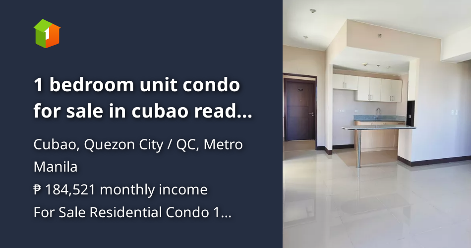 1 bedroom unit condo for sale in cubao ready for occupancy [Condo 🏙️ ...