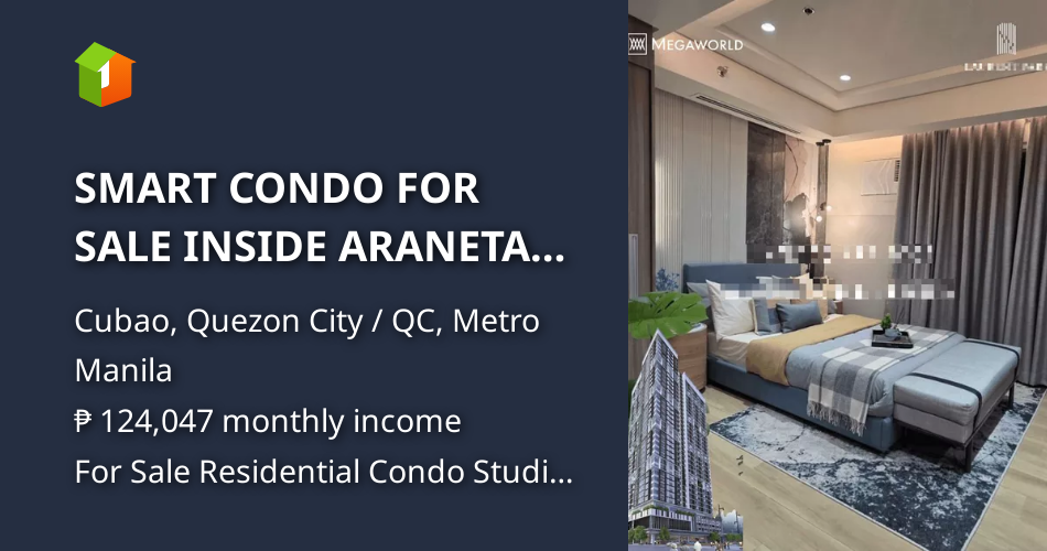 SMART CONDO FOR SALE INSIDE ARANETA CITY, CUBAO FOR 14K/MONTH AT 29SQM ...