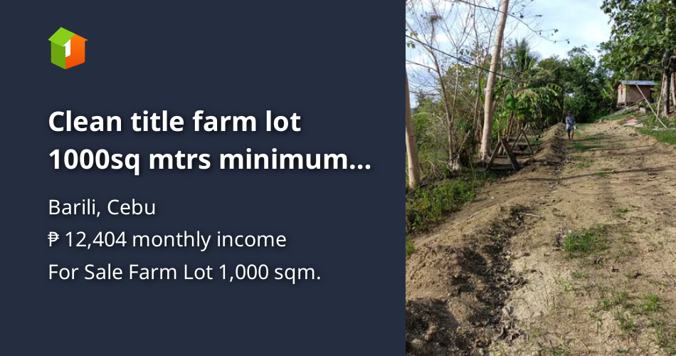 Clean title farm lot 1000sq mtrs minimum cutting 800 per sq maigang ...