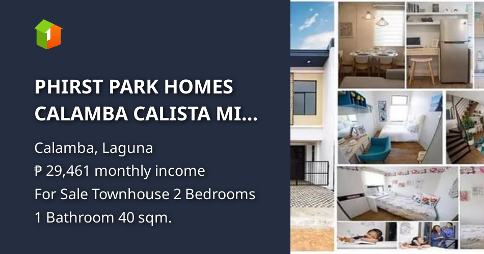 PHIRST PARK HOMES CALAMBA CALISTA MID (Ready For Occupancy) [Houses and ...