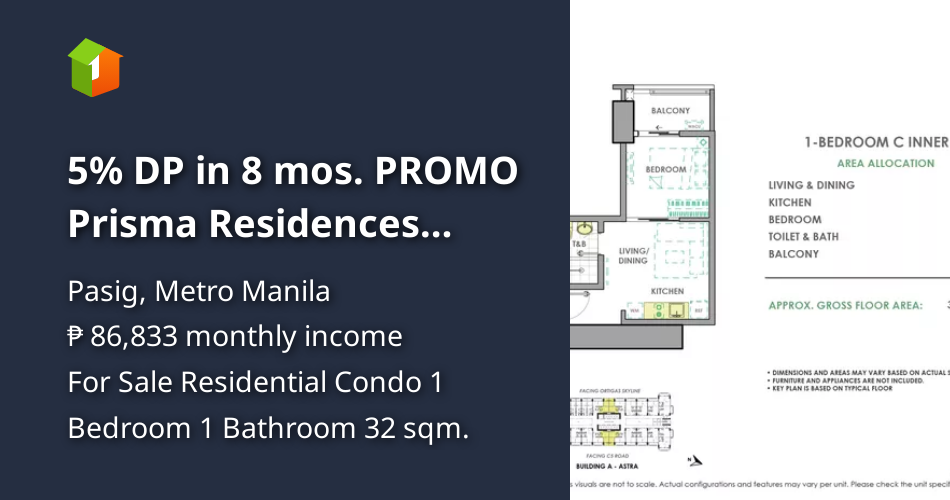 5% DP in 8 mos. PROMO Prisma Residences Condo in Pasig Blvd. corner C5 ...