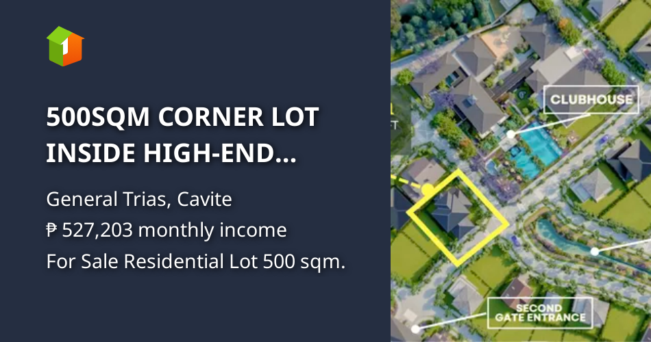 500SQM CORNER LOT INSIDE HIGH-END VILLAGE IN CAVITE (MAPLE GROVE) [Lots ...