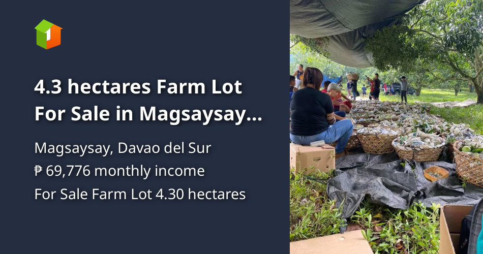 4.3 hectares Farm Lot For Sale in Magsaysay Davao Del Sur [Lots 🚜] (March 2025) in Magsaysay ...