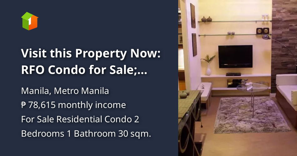 Visit this Property Now: RFO Condo for Sale; Suntrust Parkview Manila ...