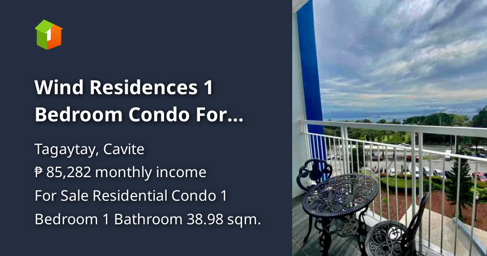 Wind Residences 1 Bedroom Condo For sale 38.98 SQM. Fully Furnished ...
