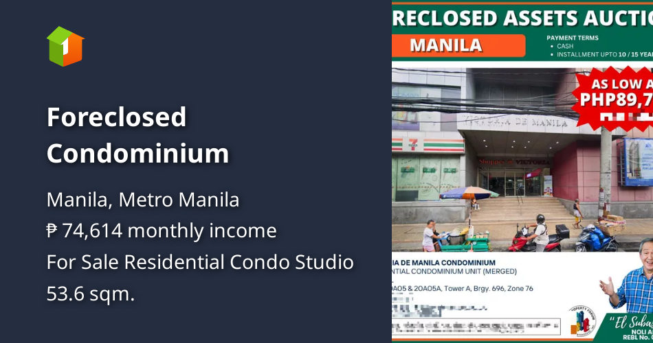 Foreclosed Condominium [Condos 🏙️] (July 2025) in Manila, Metro Manila ...