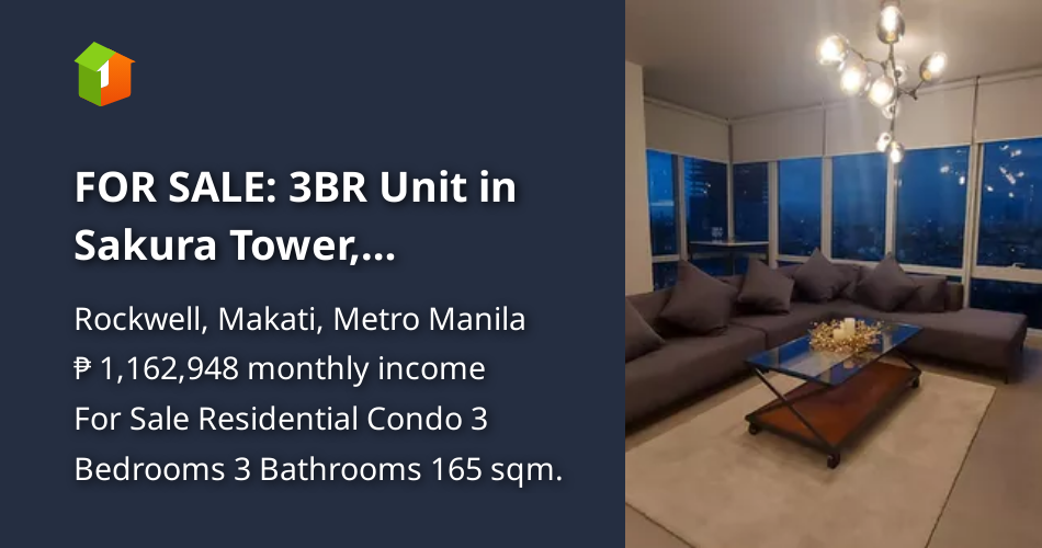 FOR SALE: 3BR Unit in Sakura Tower, Proscenium at Rockwell (Direct ...