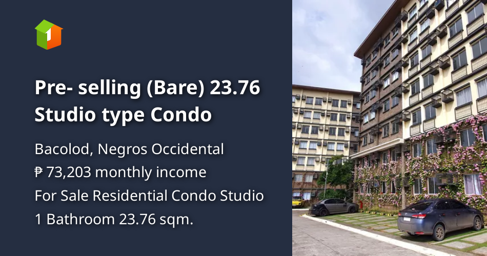 Pre- selling (Bare) 23.76 Studio type Condo [Condos 🏙️] (February 2023 ...
