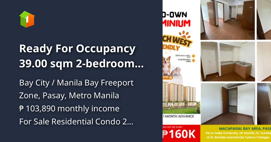 Ready For Occupancy 39.00 sqm 2-bedroom Residential Condo For Sale in ...