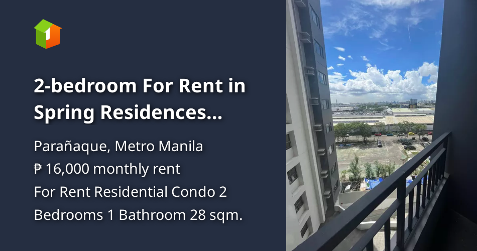 2-bedroom For Rent in Spring Residences Paranaque City [Condos 🏙️ ...