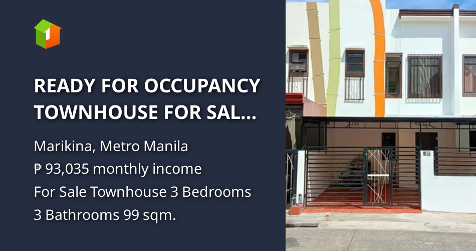 READY FOR OCCUPANCY TOWNHOUSE FOR SALE IN FORTUNE MARIKINA CITY [Houses ...