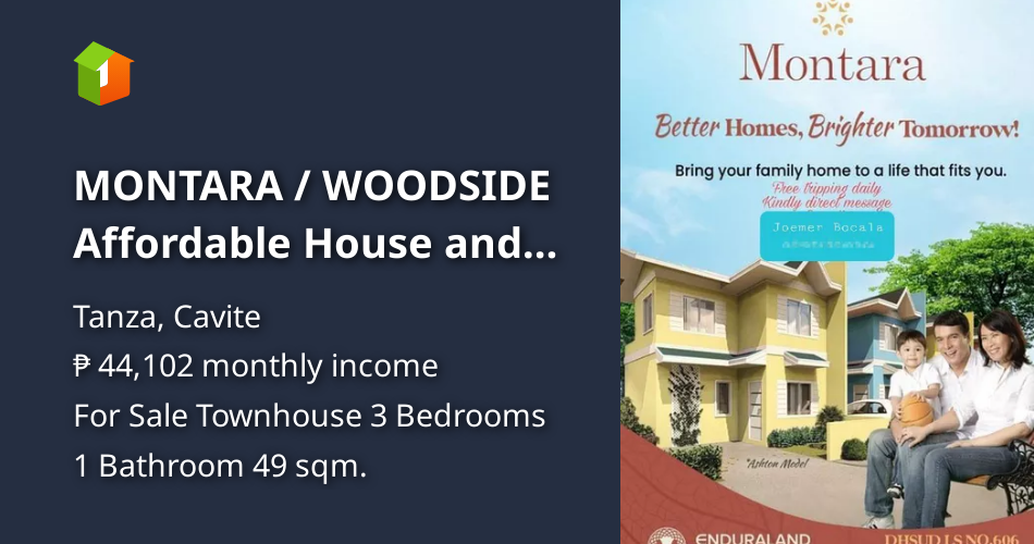 MONTARA / WOODSIDE Affordable House and Lot for sale in TANZA, Cavite ...