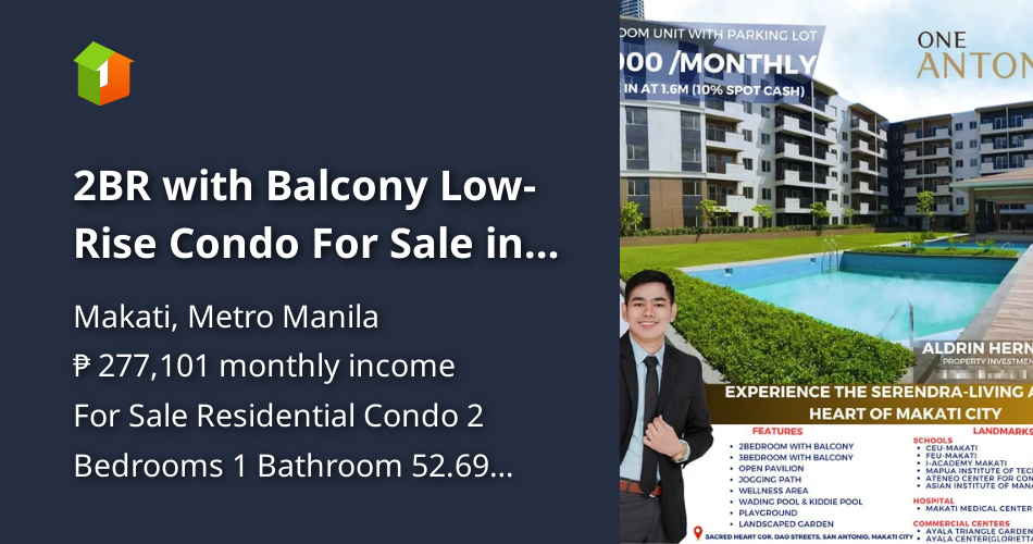 2BR with Balcony Low-Rise Condo For Sale in Makati City [Condos 🏙️ ...