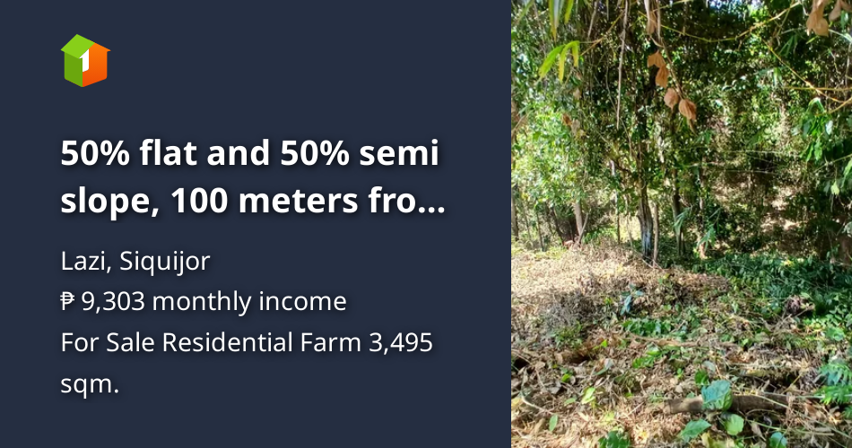 50% flat and 50% semi slope, 100 meters from national highway, very ...