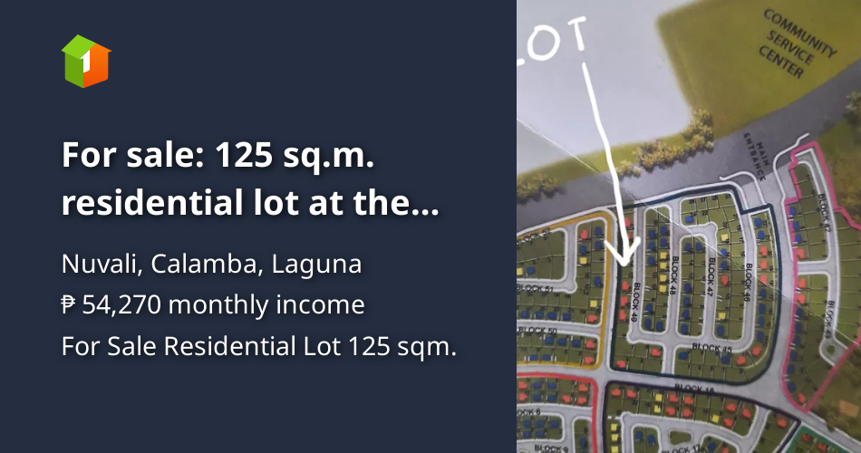 For sale: 125 sq.m. residential lot at the highest point in Nuvali ...