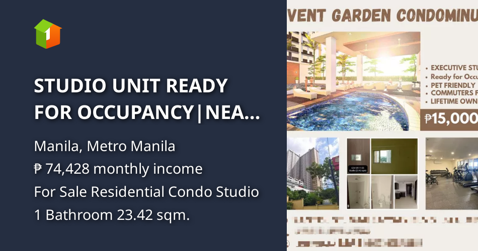 STUDIO UNIT READY FOR OCCUPANCY|NEAR LRT1 V-MAPA|PUP|CUBAO|ORTIGAS ...