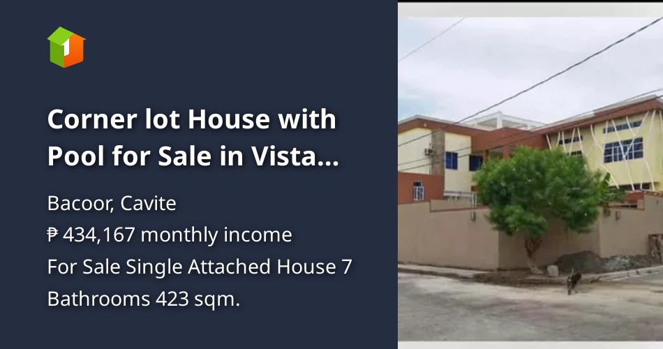 Corner lot House with Pool for Sale in Vista Verde South Bacoor Blvd ...