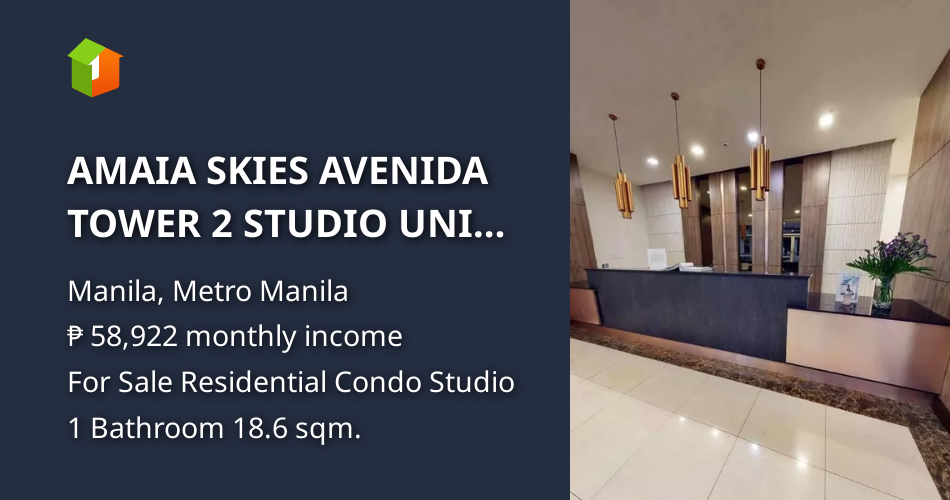 AMAIA SKIES AVENIDA TOWER 2 STUDIO UNIT CONDOMINIUM FOR SALE IN STA ...