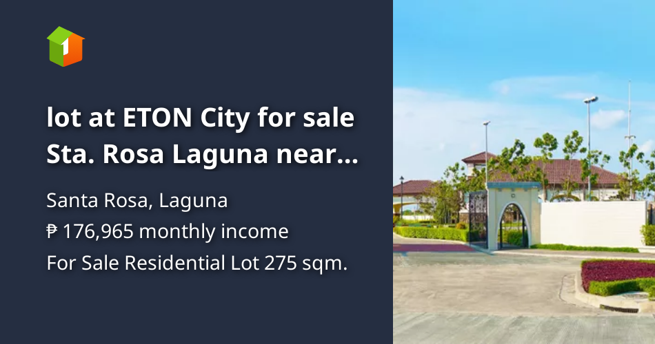 Lot at ETON City for sale Sta. Rosa Laguna near Nuvali [Lots 🚜] (July ...