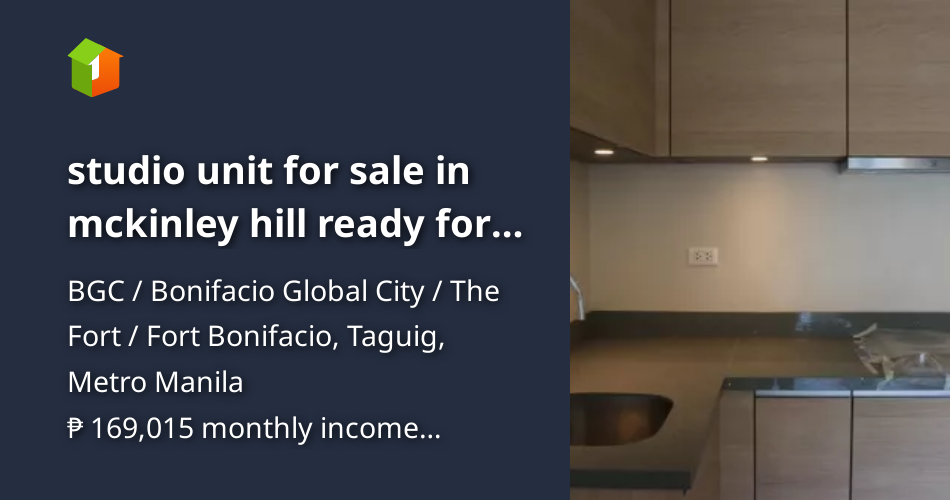 Studio unit for sale in mckinley hill ready for occupancy [Condos 🏙️ ...