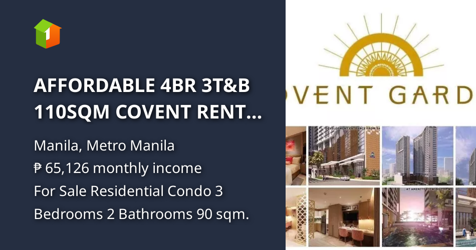 AFFORDABLE 4BR 3T&B 110SQM COVENT RENT TO OWN CONDO ACCESSIBLE V.MAPA ...