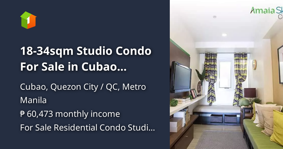 18-34sqm Studio Condo For Sale in Cubao Quezon City [Condos 🏙️] (June ...