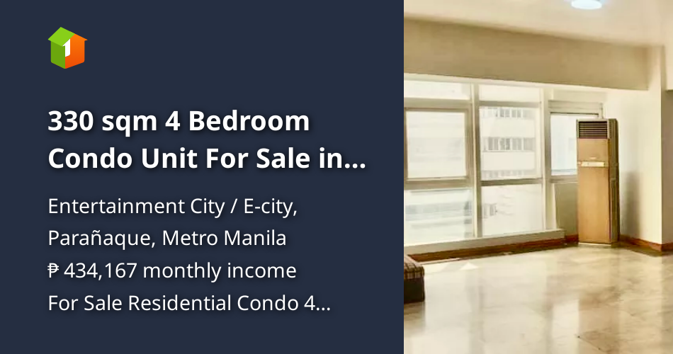 330 sqm 4 Bedroom Condo Unit For Sale in Washington Tower Entertainment ...