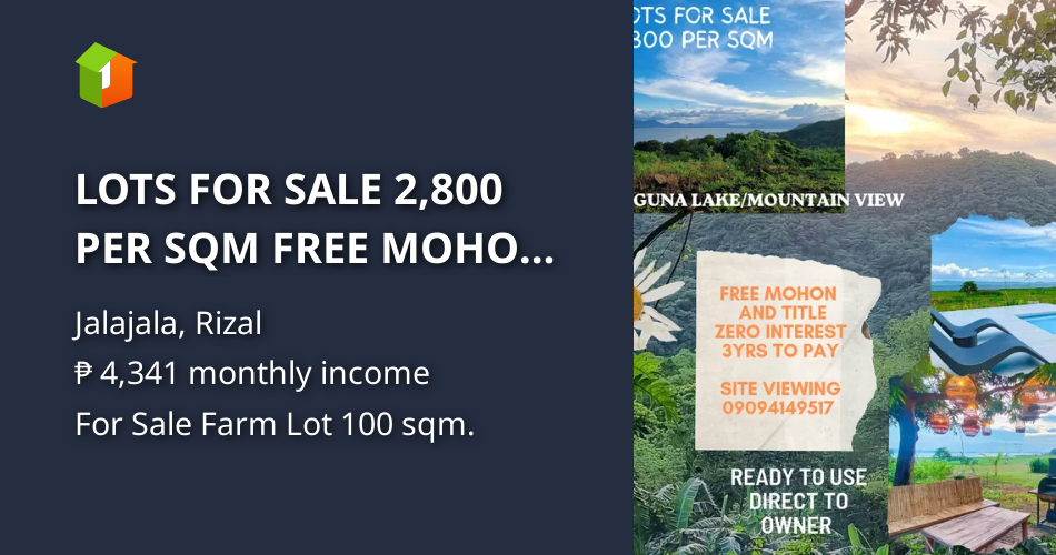 LOTS FOR SALE 2,800 PER SQM FREE MOHON AND TITLE [Lots 🚜] (December ...