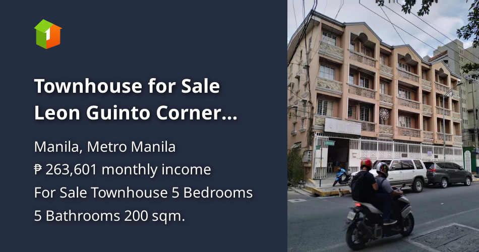 Townhouse for Sale Leon Guinto Corner Maligaya st.Manila [Houses and ...