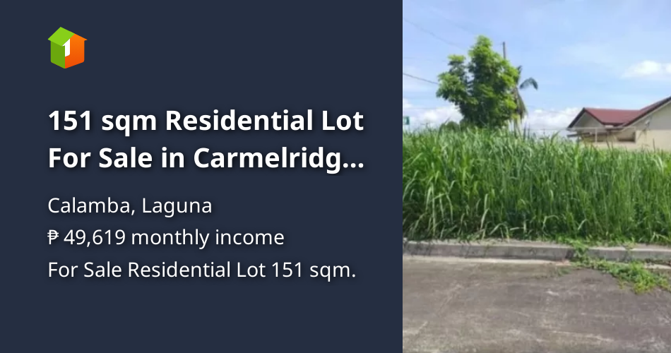151 sqm Residential Lot For Sale in Carmelridge Subdivision Calamba ...