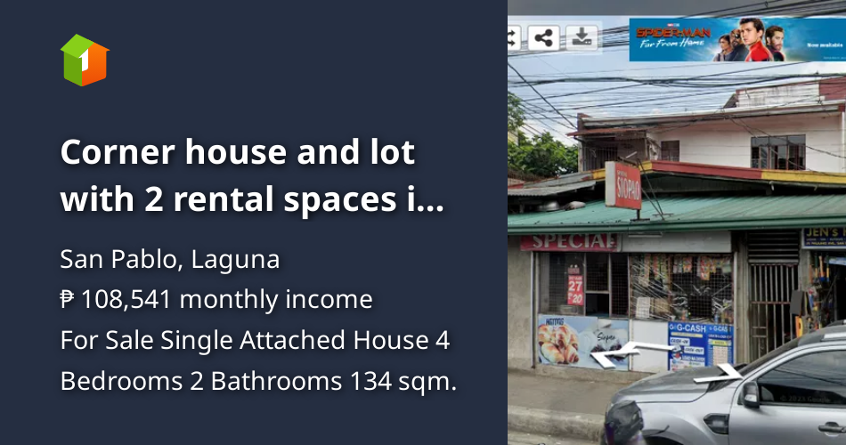 Corner house and lot with 2 rental spaces in front of the house [Houses ...