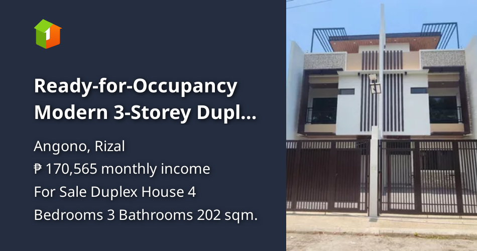 Ready-for-Occupancy Modern 3-Storey Duplex in Grand Valley, Angono ...