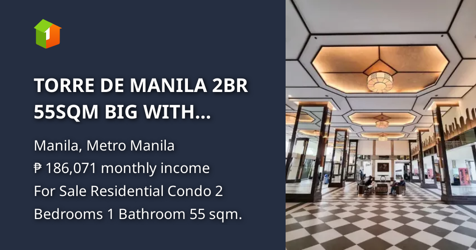 TORRE DE MANILA 2BR 55SQM BIG WITH BALCONY FACING LUNETA MANILA BAY ...