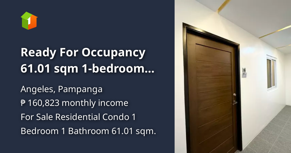Ready For Occupancy 61.01 sqm 1-bedroom Condo For Sale in 15 Boni Place ...