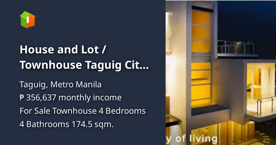 House and Lot / Townhouse Taguig City Mahogany Place - M Residences ...