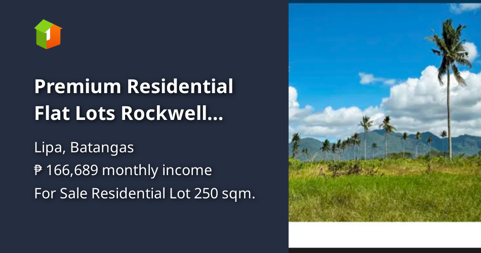 Premium Residential Flat Lots Rockwell Center in Lipa Featuring ...