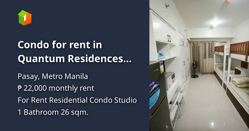 Condo for rent in Quantum Residences Pasay CIty [Condos 🏙️] (May 2025 ...