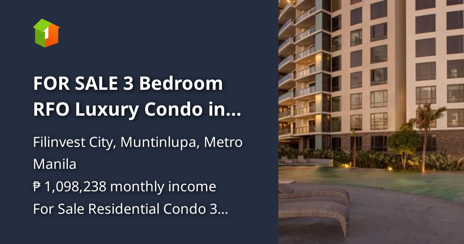 FOR SALE 3 Bedroom RFO Luxury Condo in Botanika Nature Residences ...