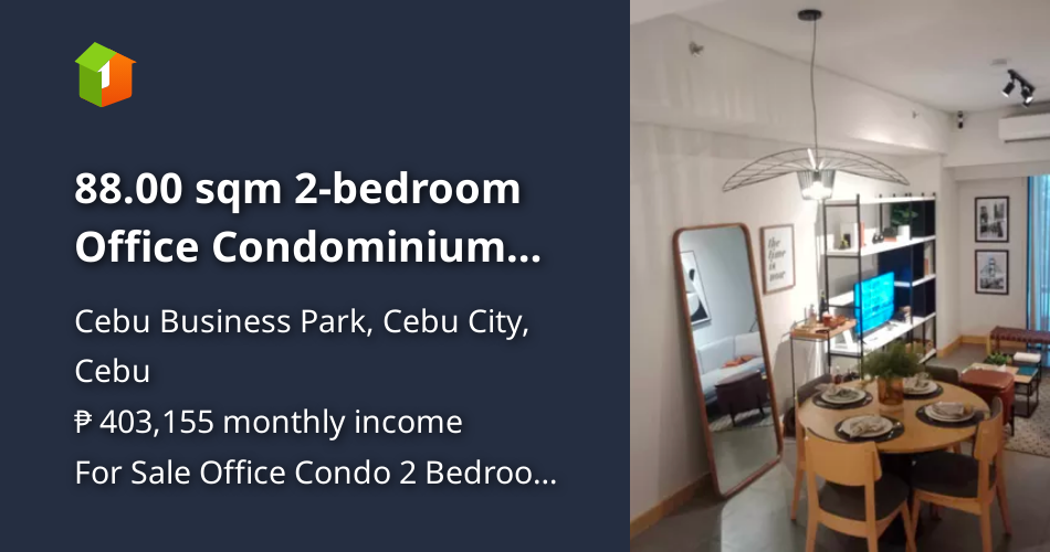 88.00 sqm 2-bedroom Office Condominium For Sale in Cebu Business Park ...